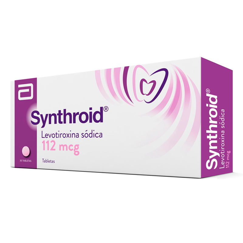 Synthroid 112 mcg Levotiroxina Sodica - Caja de 30 tabletas | Punto Farma
