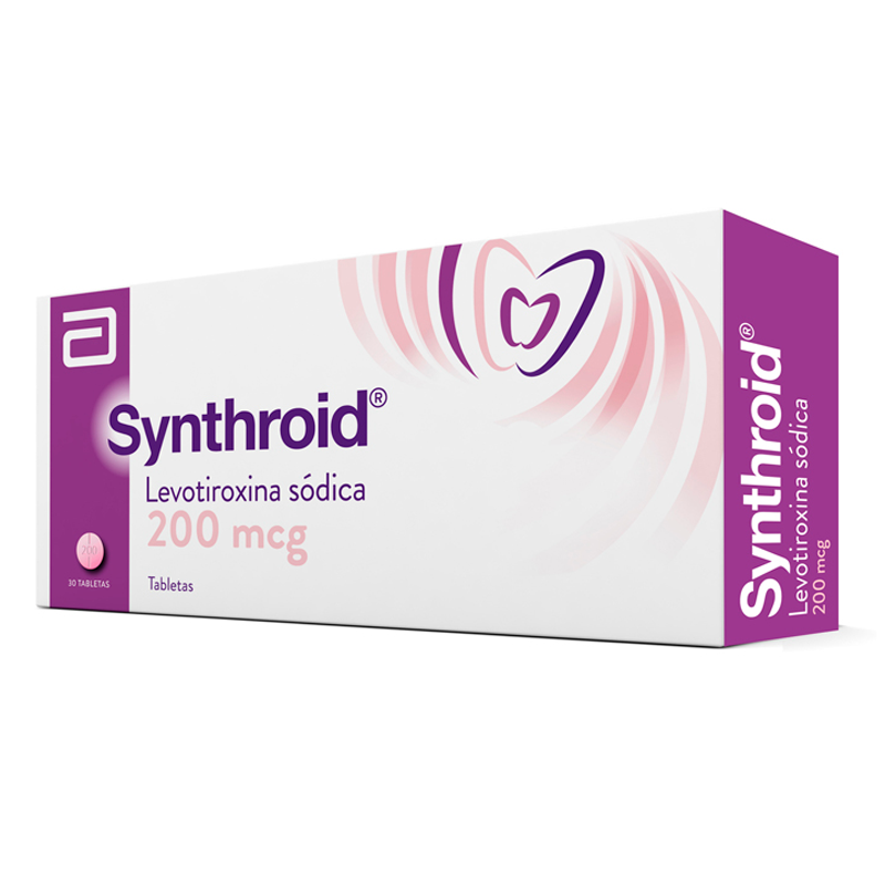 Synthroid 200 mcg Levotiroxina Sodica - Caja de 30 tabletas | Punto Farma