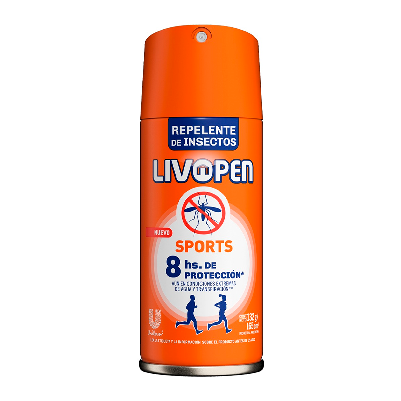 Repelente de Insectos 8 horas de Protección Sports Livopen - 165 mL ...