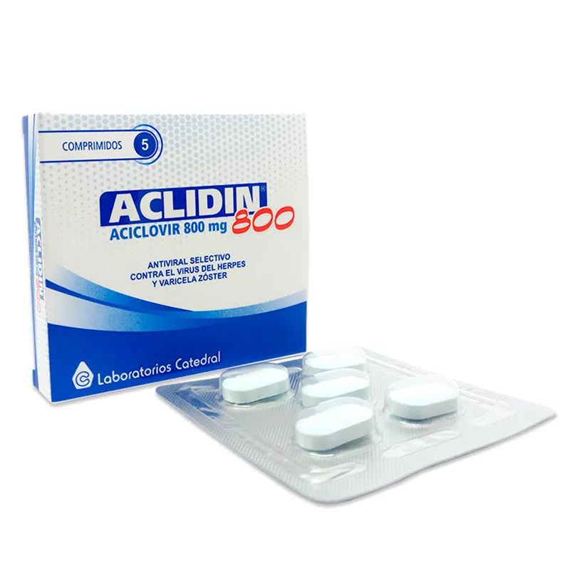 Aclidin 800 mg - Aciclovir 800 mg Caja de 5 comprimidos | Punto Farma