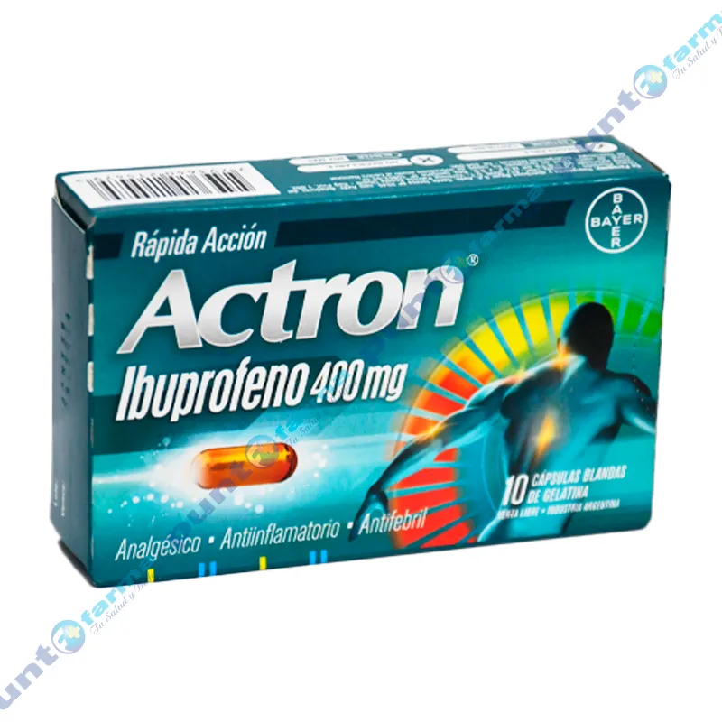 Actron Ibuprofeno 400 mg de Rápida Acción - Caja de 10 cápsulas blandas ...