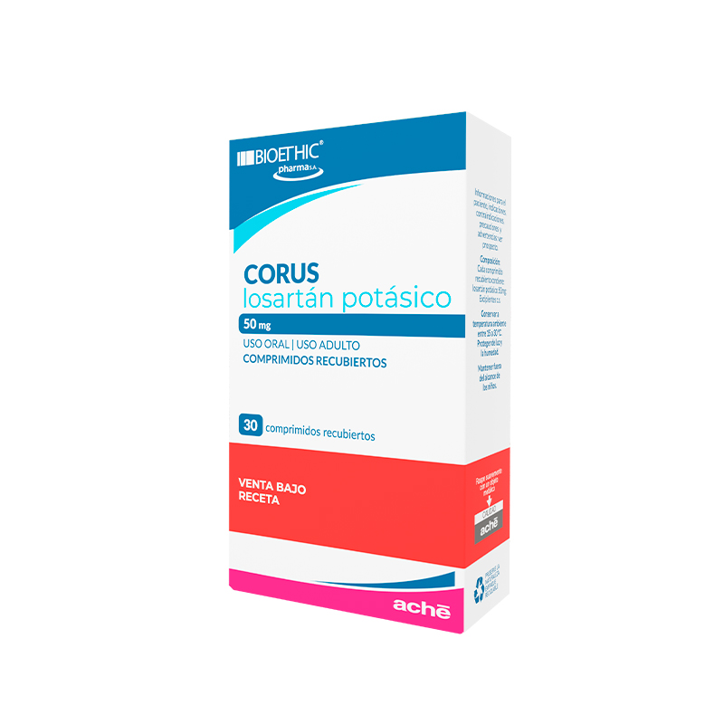 Corus Losartán Potásico - Caja conteniendo 30 comprimidos recubiertos ...