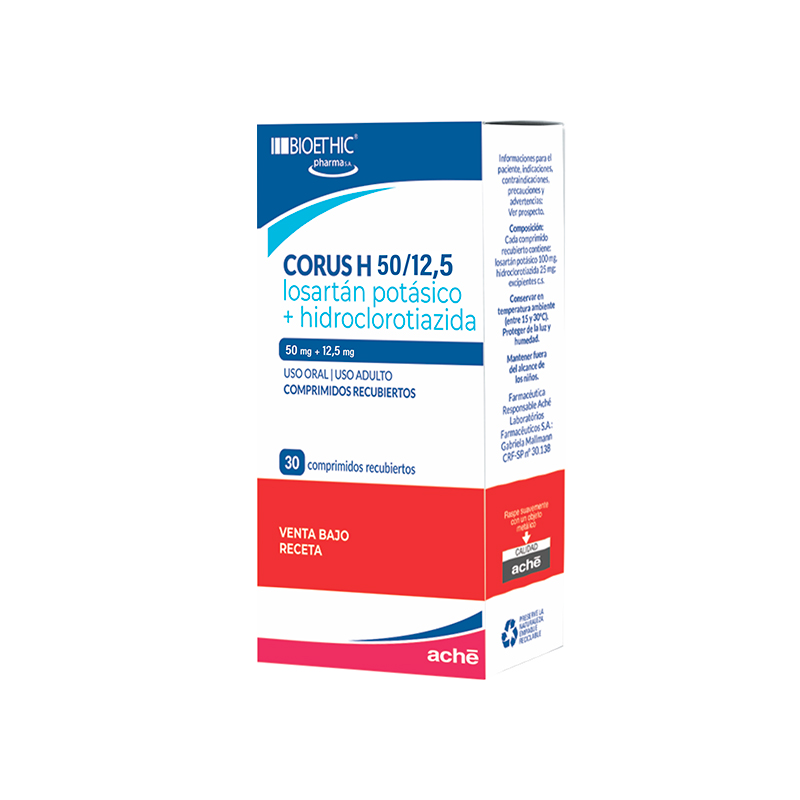 Corus H 50/12,5 mg Losartán Potásico - Caja por 30 comprimidos ...