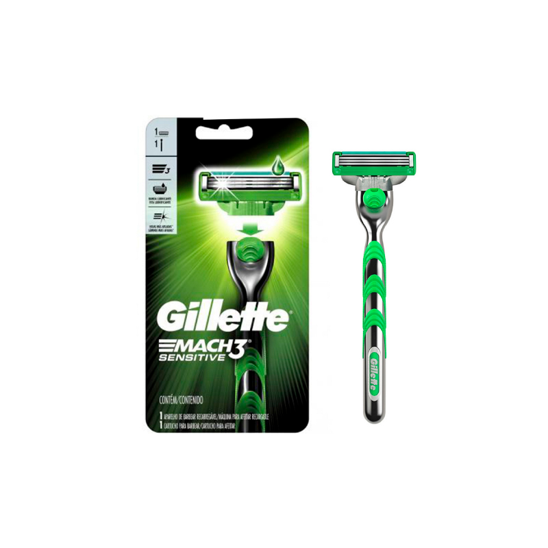 Maquina de Afeitar Gillette Mach 3 Sensitive - Cont. 1 unidad | Punto Farma