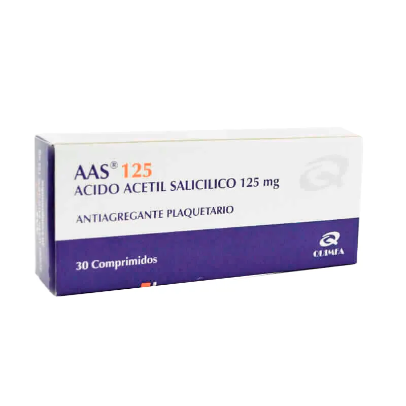 AAS 125 Acido Acetil Salicilico 125mg - Cont. 30 Comprimidos. | Punto Farma