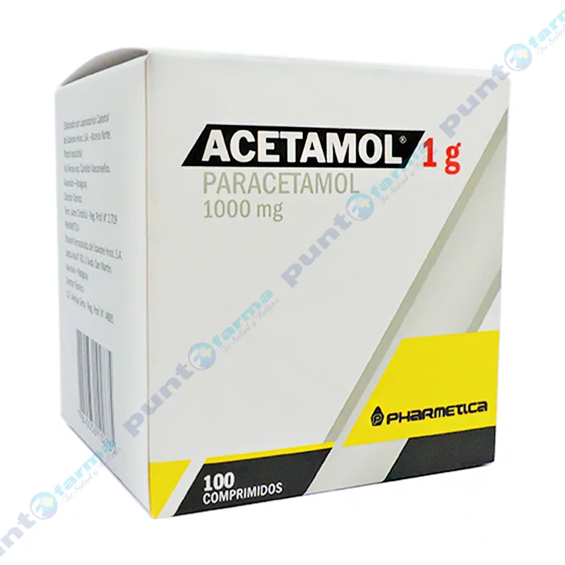 Acetamol 1g Paracetamol 1000 mg - Cont. 100 Comprimidos | Punto Farma