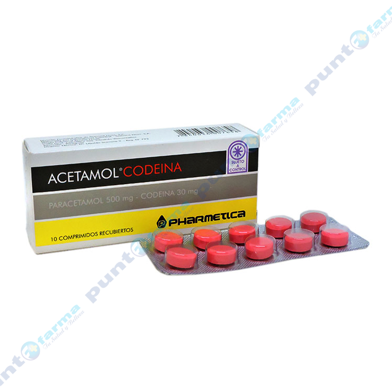 Acetamol Codeína Paracetamol 500 mg - Caja de 10 comprimidos ...