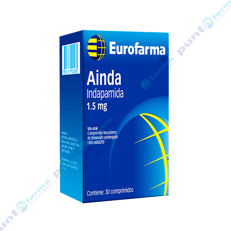 Ainda Indapamida 1,5 mg - Caja de 30 comprimidos | Punto Farma