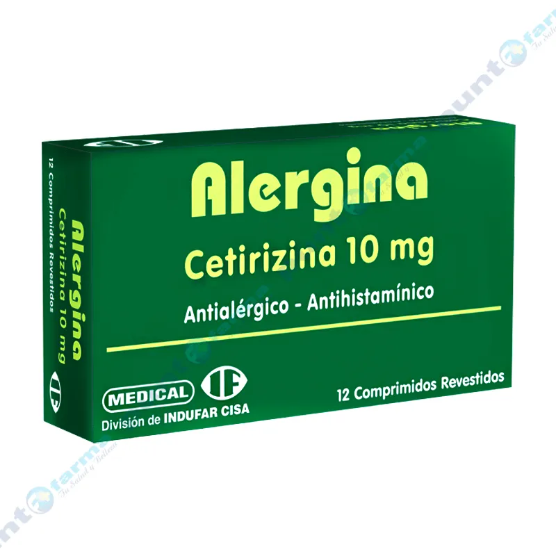 Alergina Cetirizina 10 mg - Cont. 12 comprimidos recubiertos. | Punto Farma