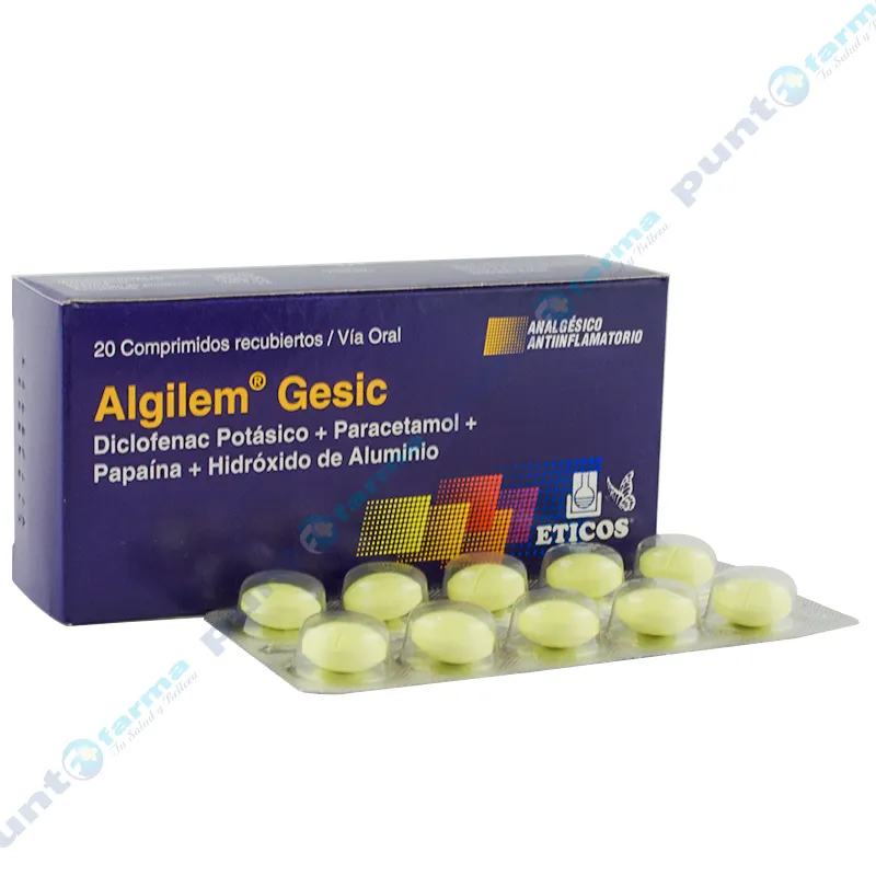 Algilem Gesic Diclofenac Potásico - Caja de 20 Comprimidos Recubiertos ...