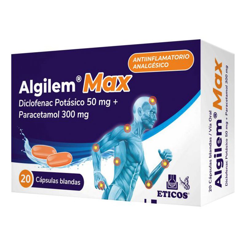 Algilem Max Diclofenac Potásico - Caja de 20 cápsulas | Punto Farma