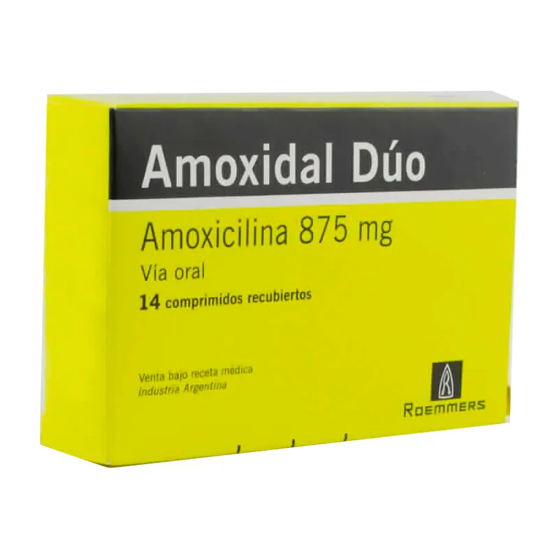 Amoxidal Dúo Amoxicilina 875 mg - Caja de 14 comprimidos recubiertos ...