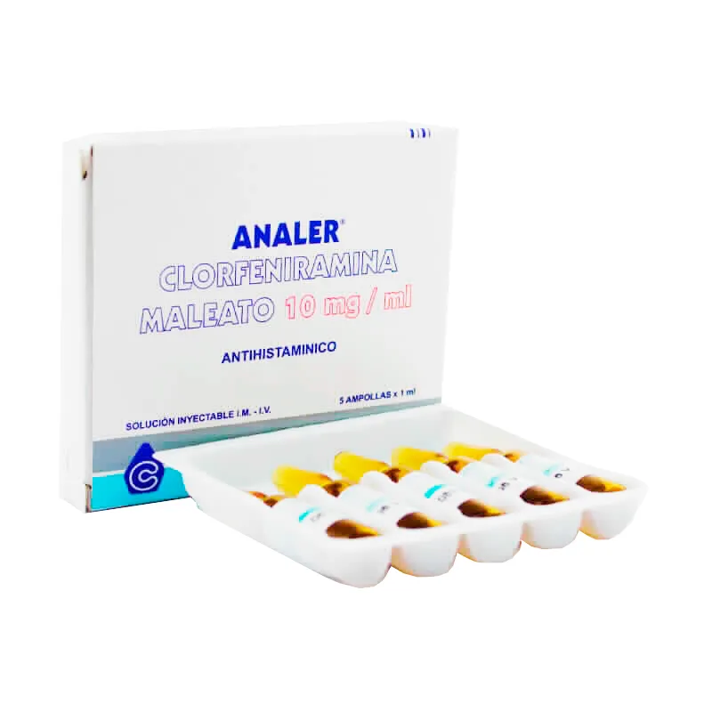 Analer Clorfeniramina Maleato 10 mg/mL Inyectable - Cont. 5 ampollas de ...