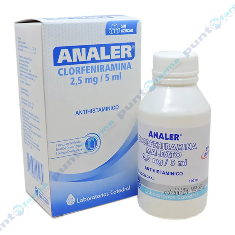 Analer Clorfeniramina Maleato 2,5 mg/5 mL - Cont. 100 mL | Punto Farma