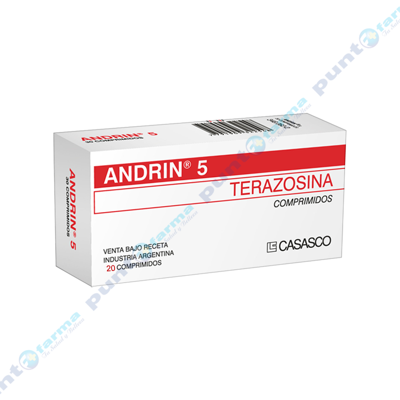 Andrin 5 Terazosina - Caja de 20 comprimidos | Punto Farma