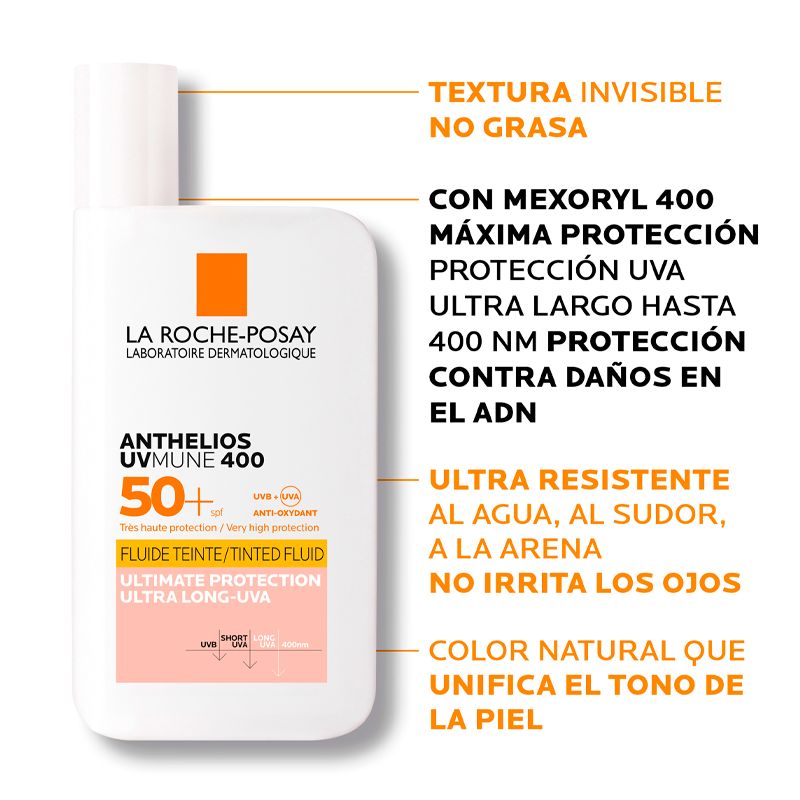 Anthelios UV Mune Con Color La Roche Posay SPF50 - Fco 50mL | Punto Farma