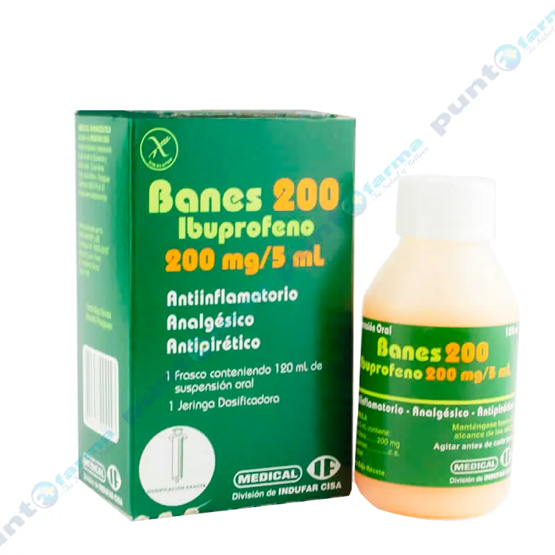 Banes 200 Ibuprofeno - Suspension de 120 mL | Punto Farma