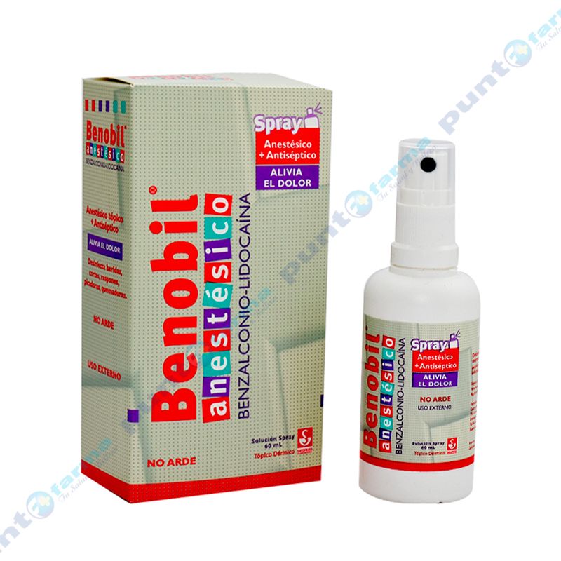 Benobil Anéstesico Benzalconio Spray - Cont. 60 mL | Punto Farma