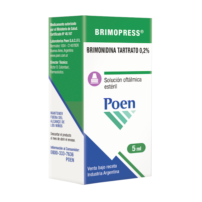 Brimopress Brimonidina tartrato 0,2% Poen - Solución oftálmica 5ml ...