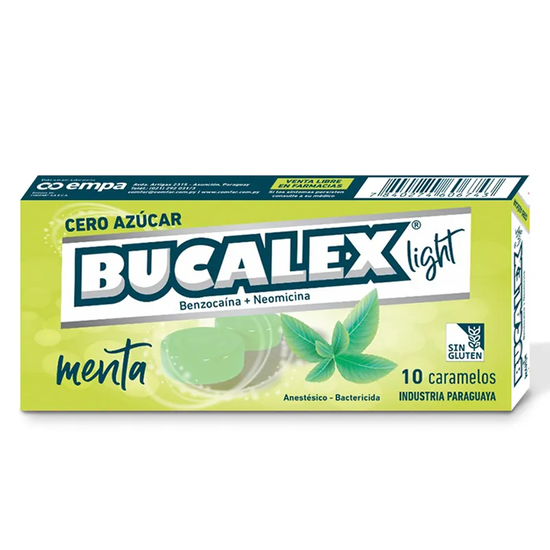 Bucalex Menta Light Benzocaina - Cont.10 unidades | Punto Farma