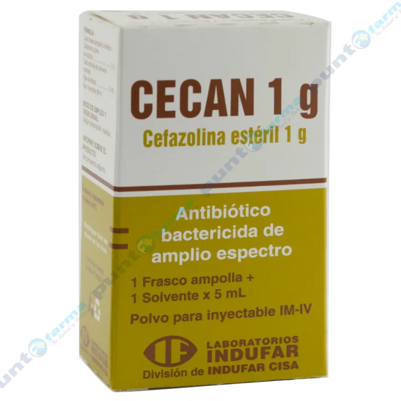 Cecan 1g Cefazolina Esteril 1g - Frasco de 1 Inyectable | Punto Farma