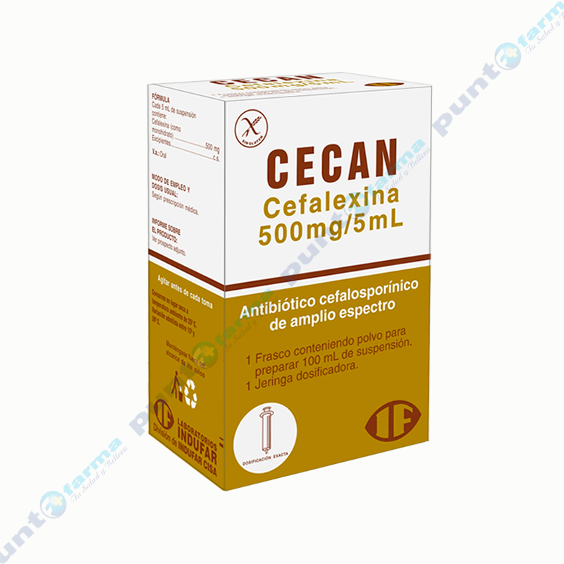 Cecan Cefalexina 500 mg - 100 mL | Punto Farma