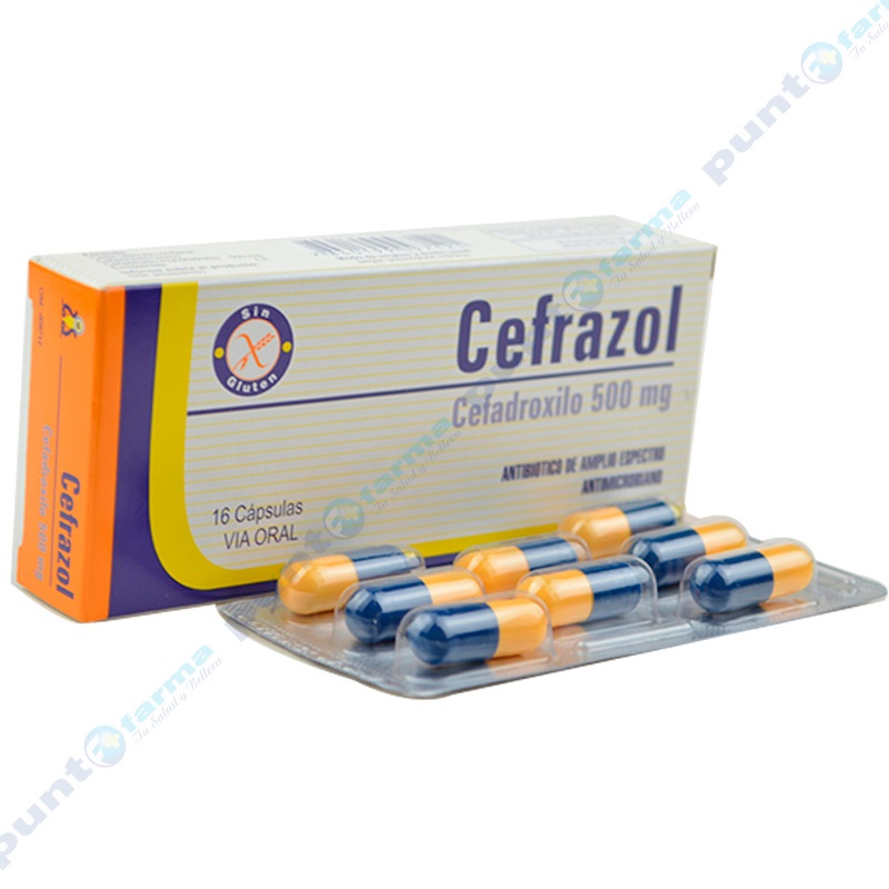 Punto Farma | Cefrazol Cefadroxilo 500 mg - Caja de 16 cápsulas