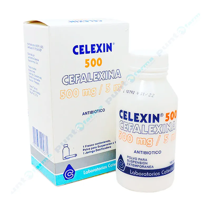 Celexin 500 Cefalexina 500 mg/5 mL - Cont. 1 frasco de 100 mL 1 Jeringa ...