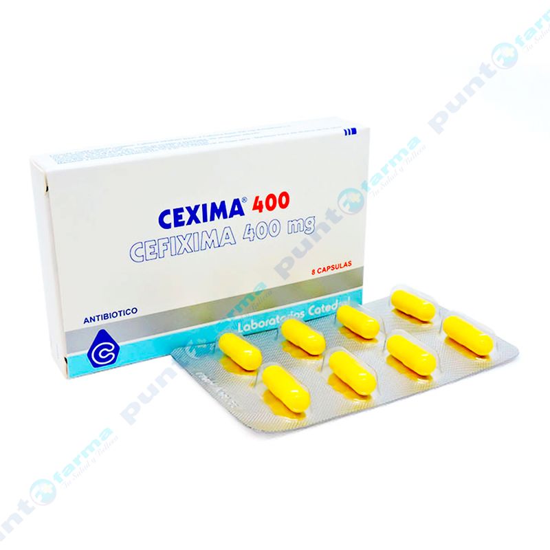 Cexima 400 Cefixima 400 mg - Caja de 8 cápsulas | Punto Farma
