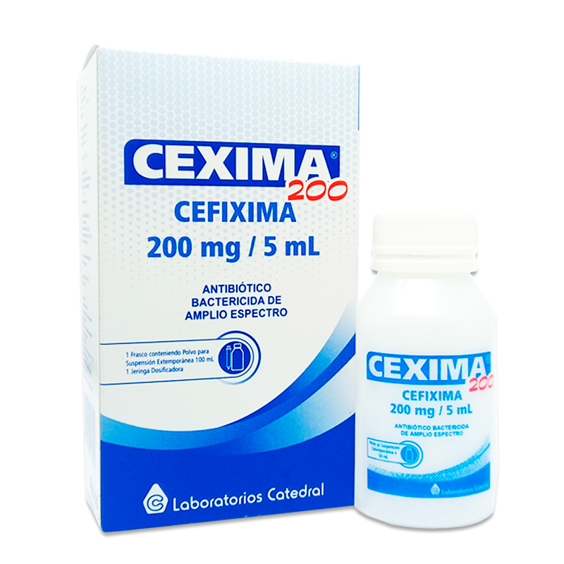 Cexima Cefixima 200 mg/5 mL - Cont. 1 frasco de 5 mL 1 jeringa ...