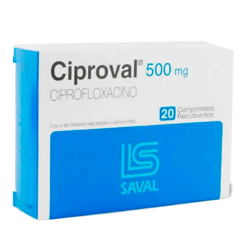 Ciproval 500 mg Ciprofloxacino - Caja de 20 Comprimidos Recubiertos ...