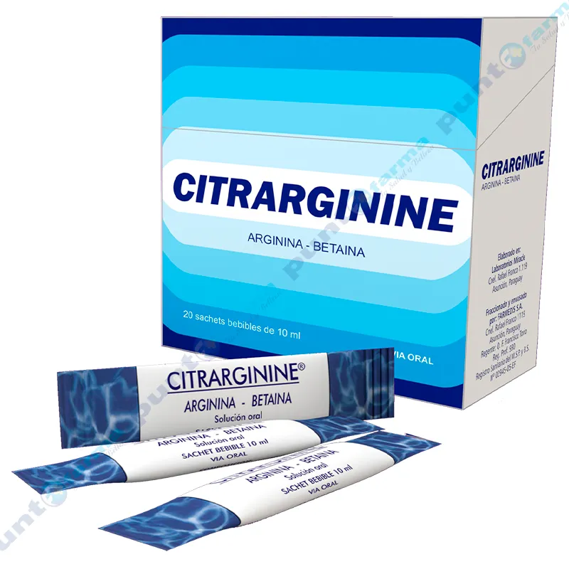Citrarginine Solución bebible - Caja de 20 sachets de 10 mL | Punto Farma
