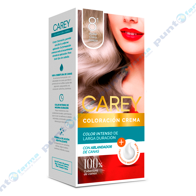 Punto Farma | Coloración Crema Rubio Claro Ceniza Nro 8.1 Carey