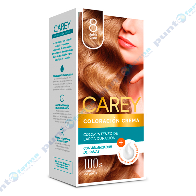 Coloración Crema Rubio Claro Nro 8 Carey | Punto Farma