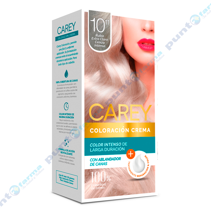 Coloración Crema Rubio Extra Claro Ceniza Intenso Nro 10.11 Carey ...