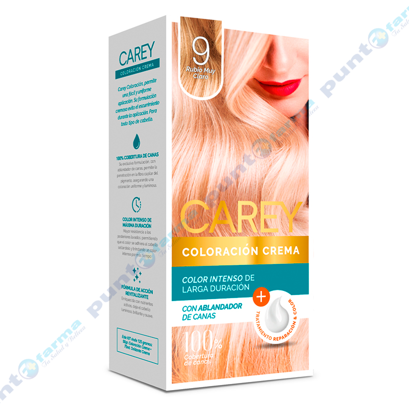 Coloración Crema Rubio muy Claro Nro 9 Carey | Punto Farma