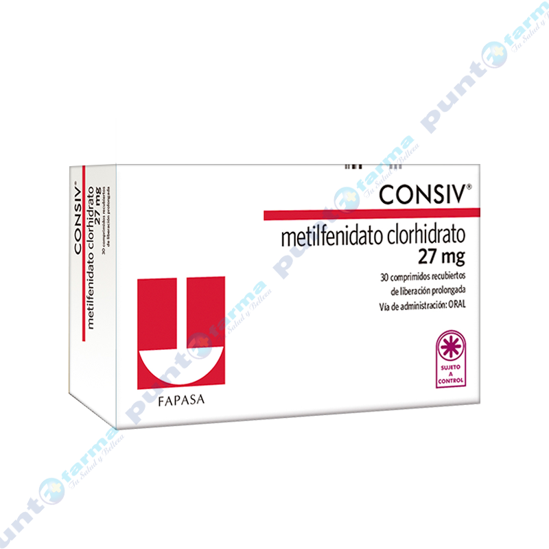 Consiv 27 mg Metilfenidato Clorhidrato - Caja de 30 comprimidos ...