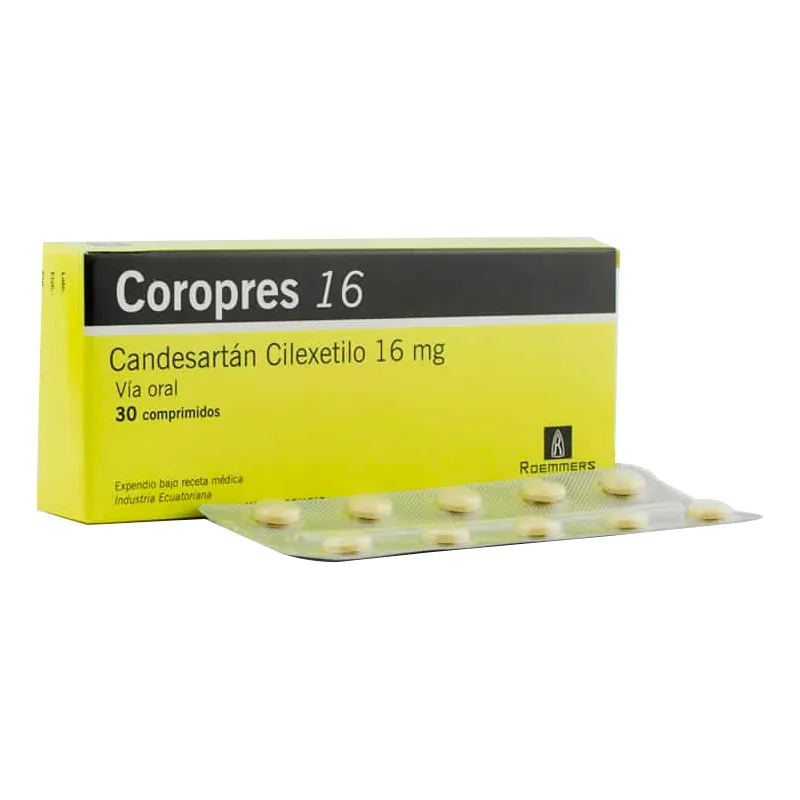 Coropres 16 Candesartán Cilexetilo 16 mg - Caja de 30 comprimidos | Punto Farma