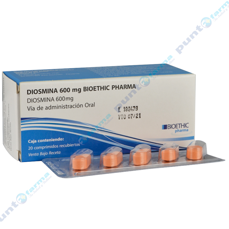 Punto Farma | Diosmina 600mg - Caja de 20 comprimidos recubiertos