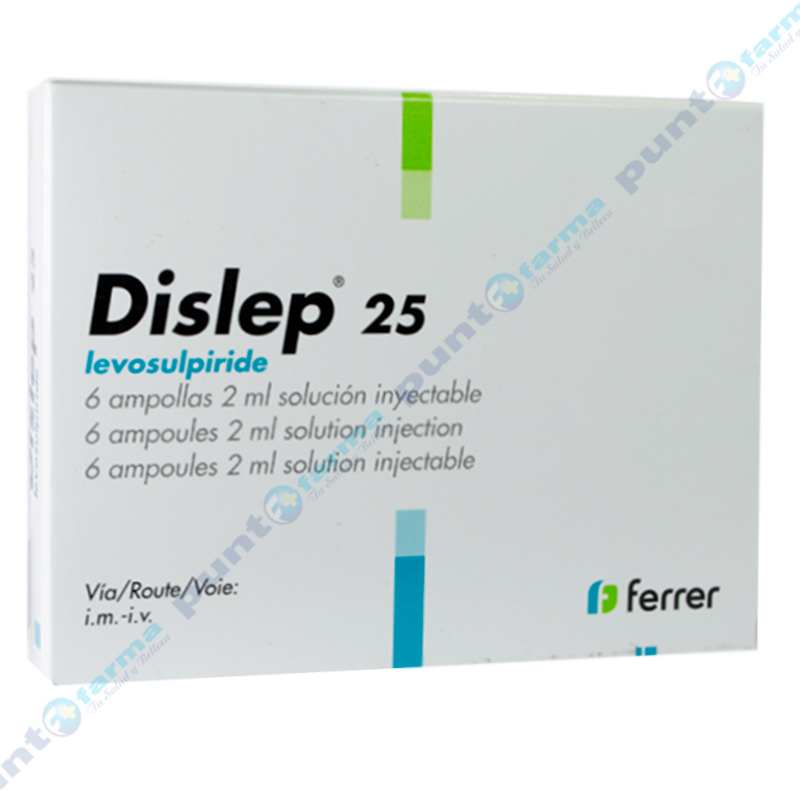 Dislep 25 Levosulpiride Solución inyectable - Cont. 6 ampollas 2mL | Punto Farma