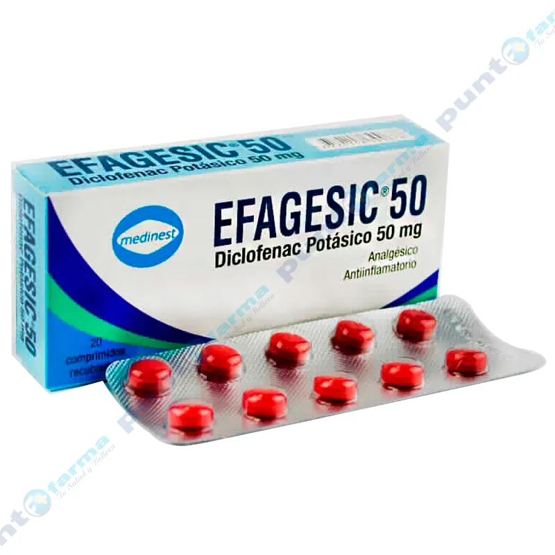 Efagesic 50 - Caja de 20 comprimidos recubiertos | Punto Farma