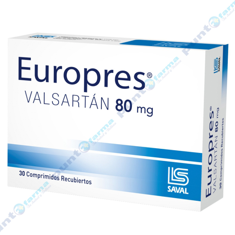 Europres Valsartán 80 mg - Caja de 30 comprimidos | Punto Farma