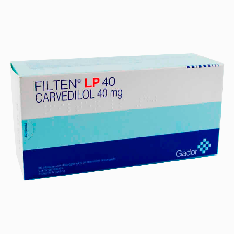 FILTEN LP 40 Cardevilol 40mg - Contiene 30 cápsulas con microgránulos ...