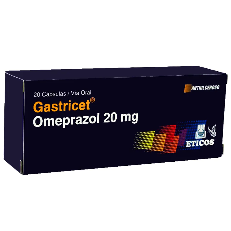 Gastricet Omeprazol 20 mg - Caja de 20 cápsulas | Punto Farma