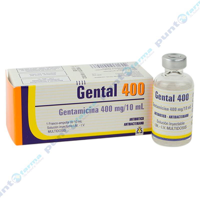 Gental 400 Gentamicina 400 mg/mL - Solución Inyectable de 10mL | Punto ...