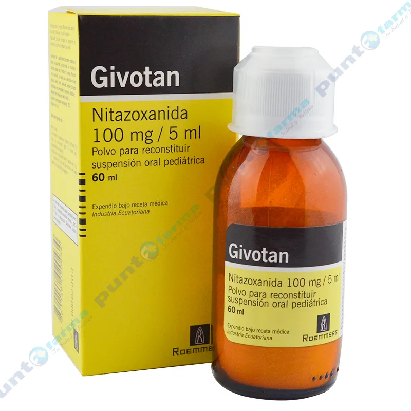 Givotan Nitazoxanida 100 mg - Cont. 60 mL | Punto Farma