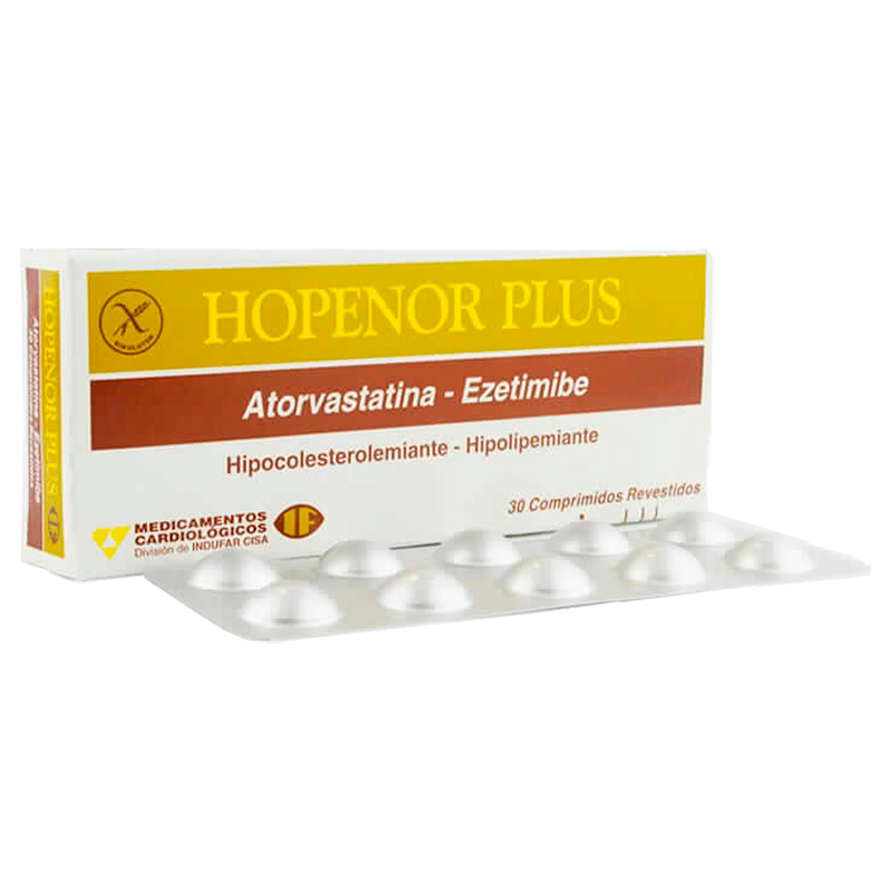 Hopenor Plus Atorvastatina Ezetimibe - Caja de 30 comprimidos | Punto Farma