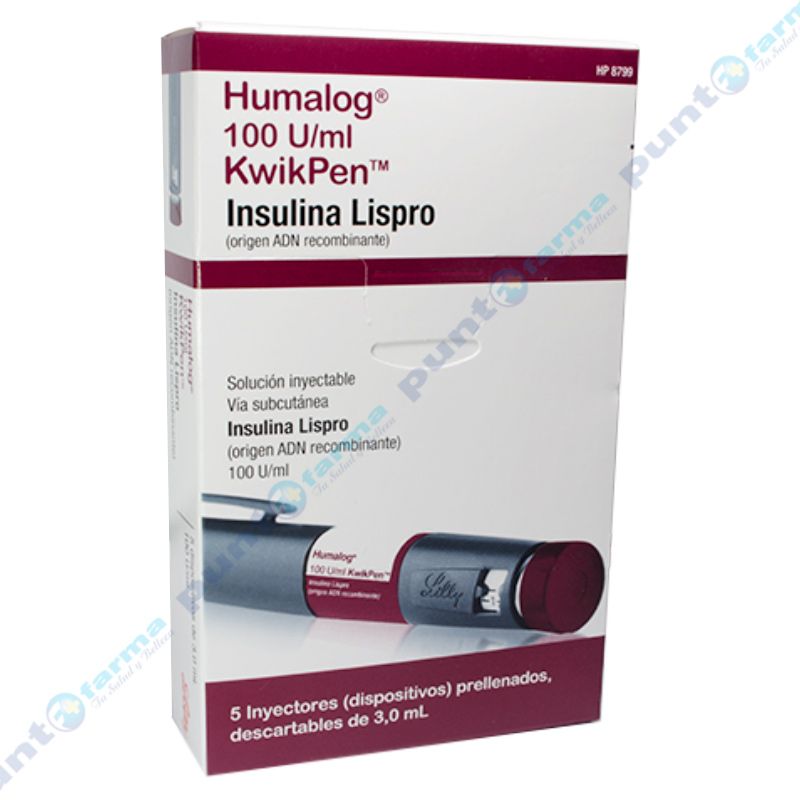 Humalog KwikPen 100U/mL - Cont. 5 unidades x 3,0mL | Punto Farma