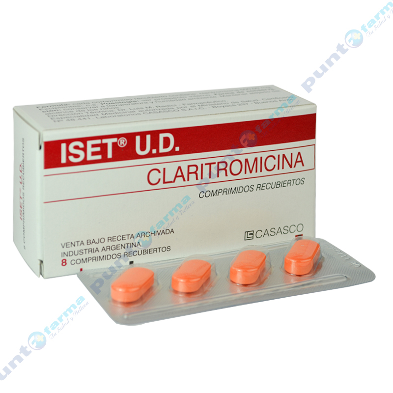 Punto Farma | ISET U.D. Claritromicina - Cont. 8 comprimidos recubiertos