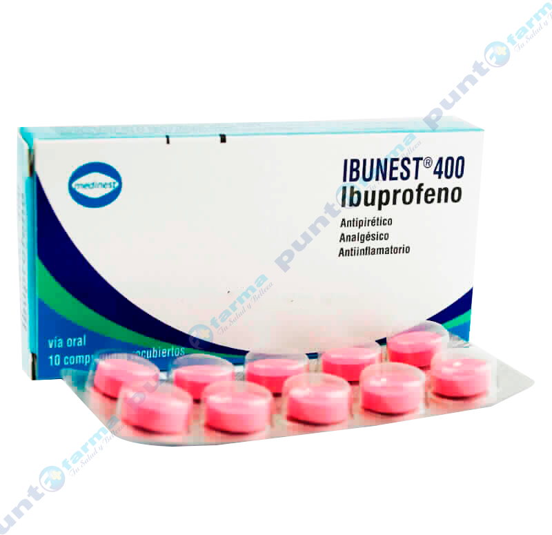 Ibunes 400 mg Ibuprofeno - Caja de 10 comprimidos recubiertos | Punto Farma